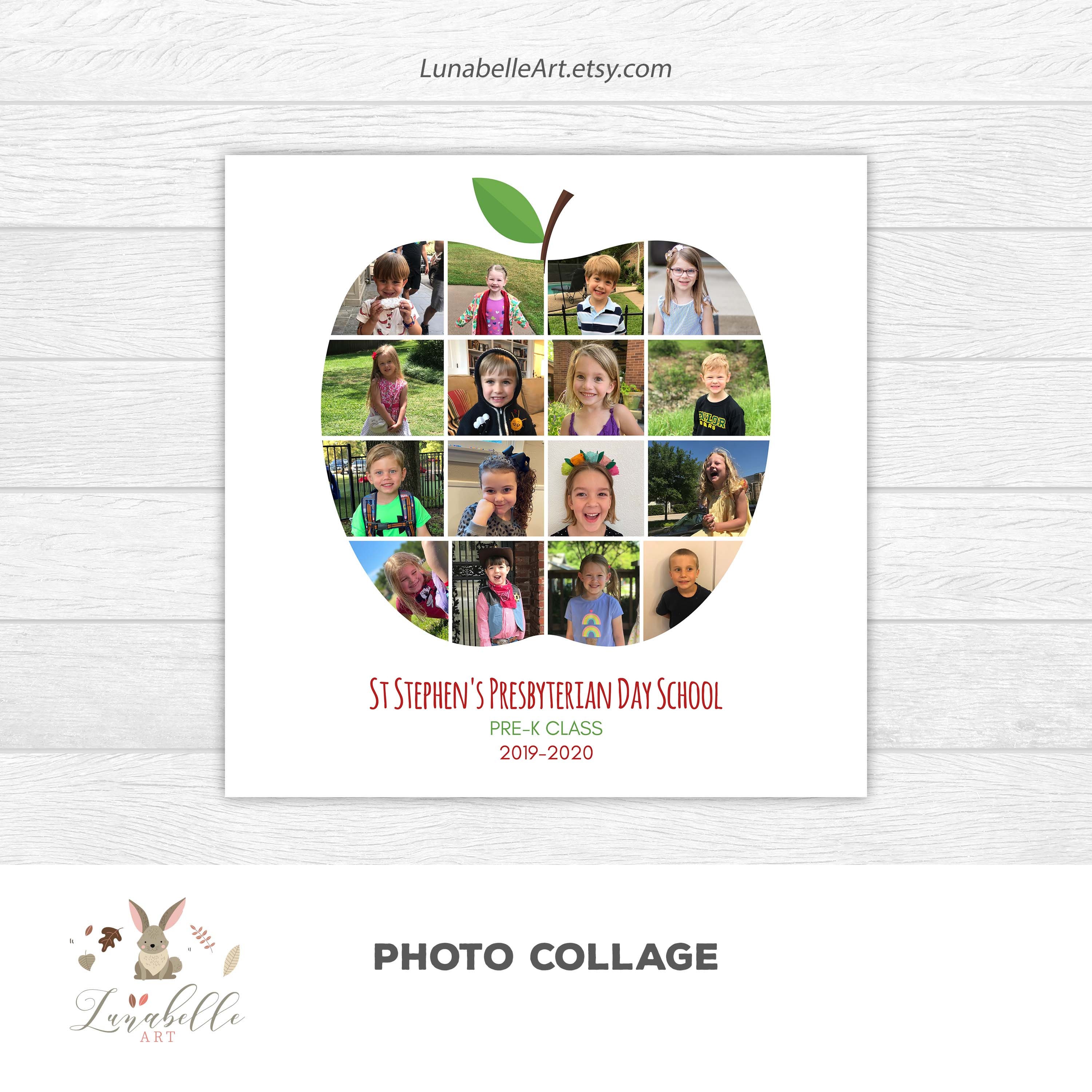 Apple School Photo Collage | School Photo Display | Teachers Gift ...