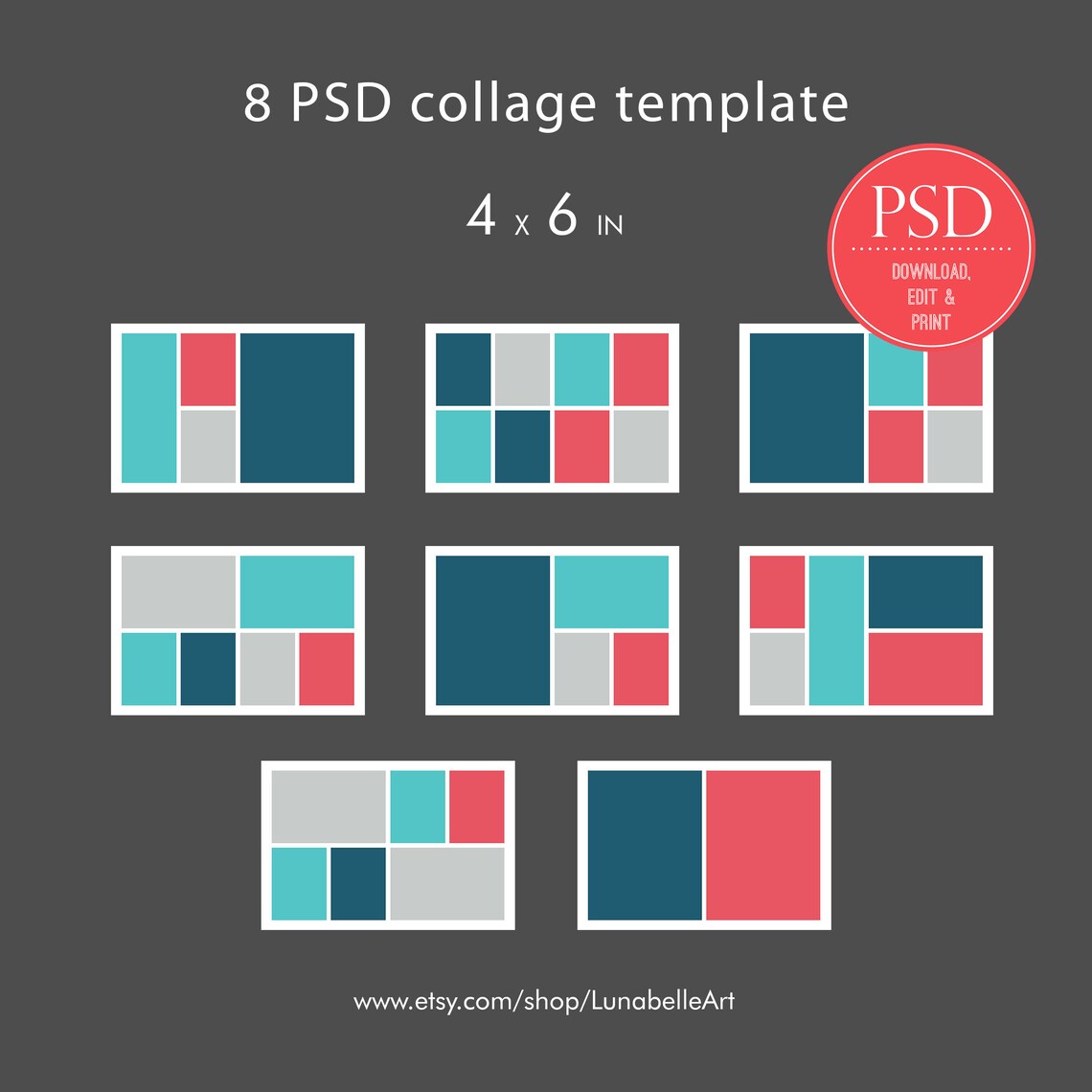 Storyboard 4x6 8 Files Photo Collage Template Photo - Etsy