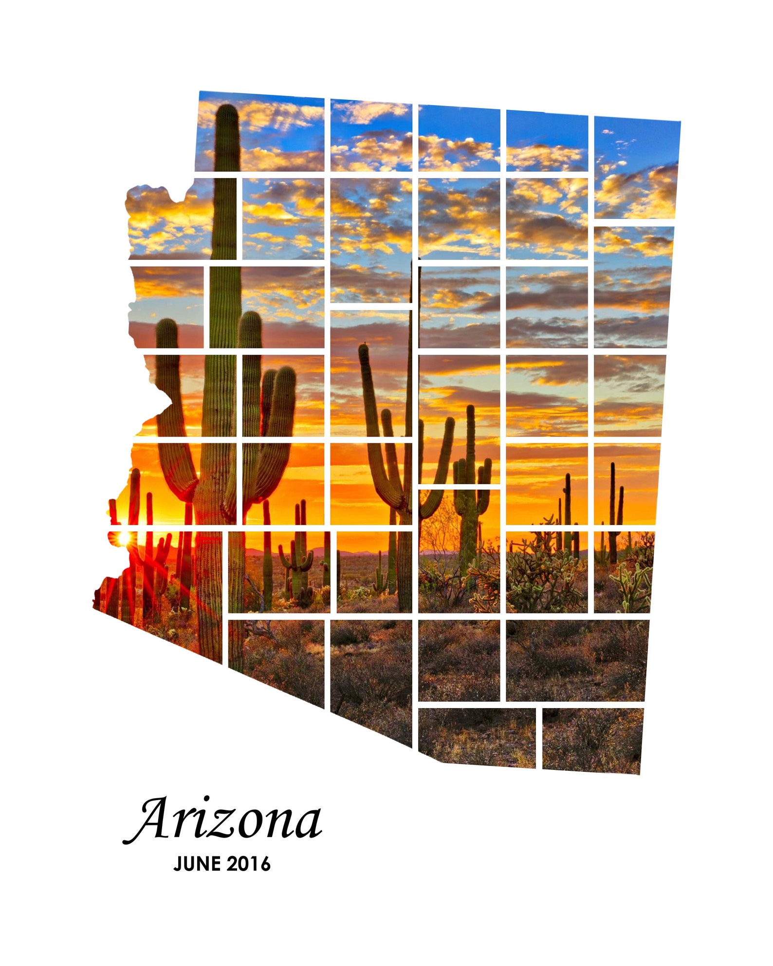 Arizona Collage Arizona Map Photo Collage Travel Photo | Etsy