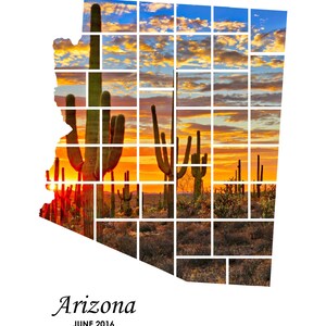 Arizona Collage Arizona Map Photo Collage Travel Photo | Etsy
