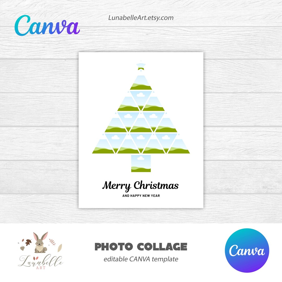 Christmas Tree Photo Collage | Christmas Tree Collage | Editable Photo ...