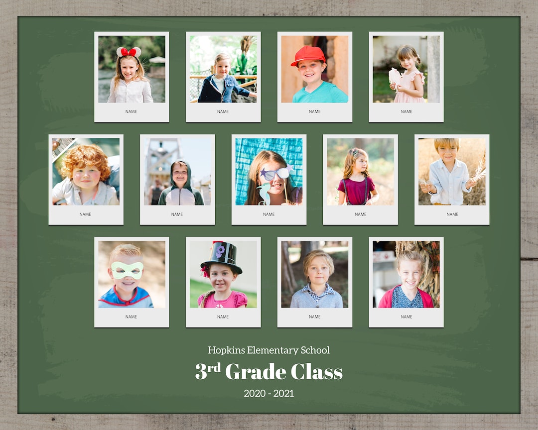 Chalkboard School Photo Collage | School Photo Display | Teachers Gift ...
