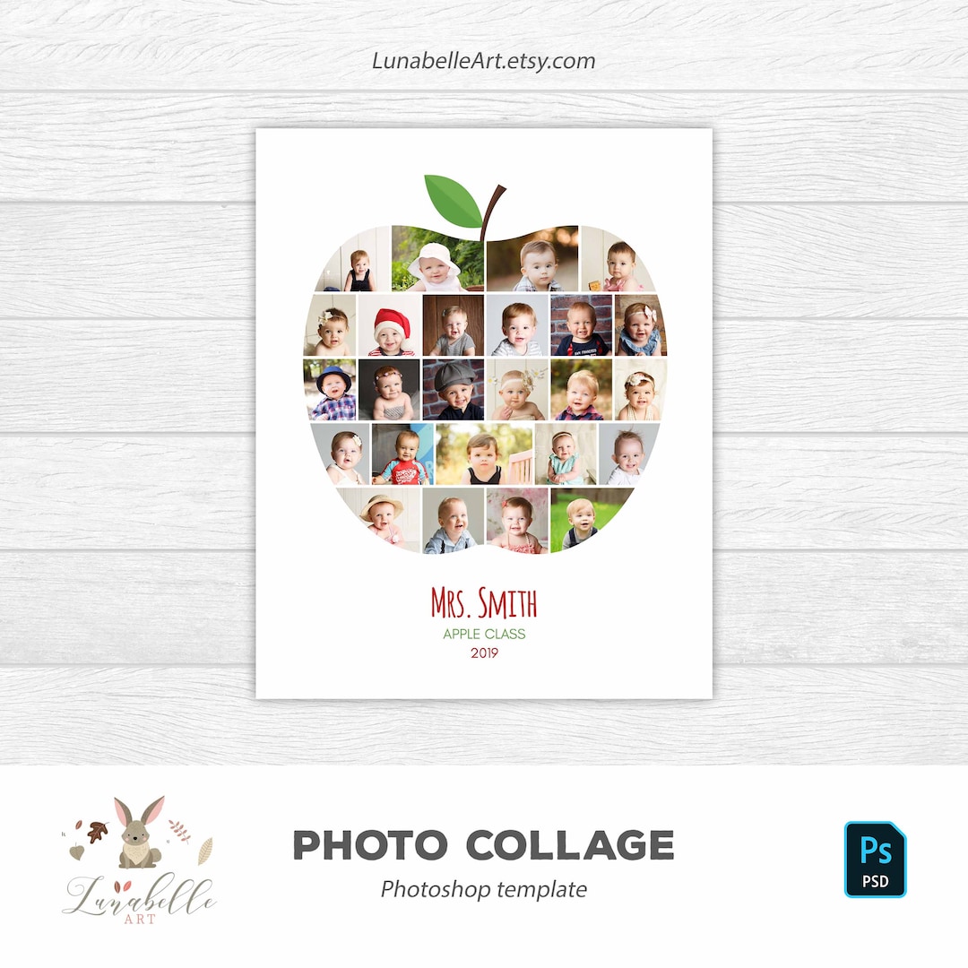 Apple School Photo Collage | School Photo Display | Teachers Gift ...