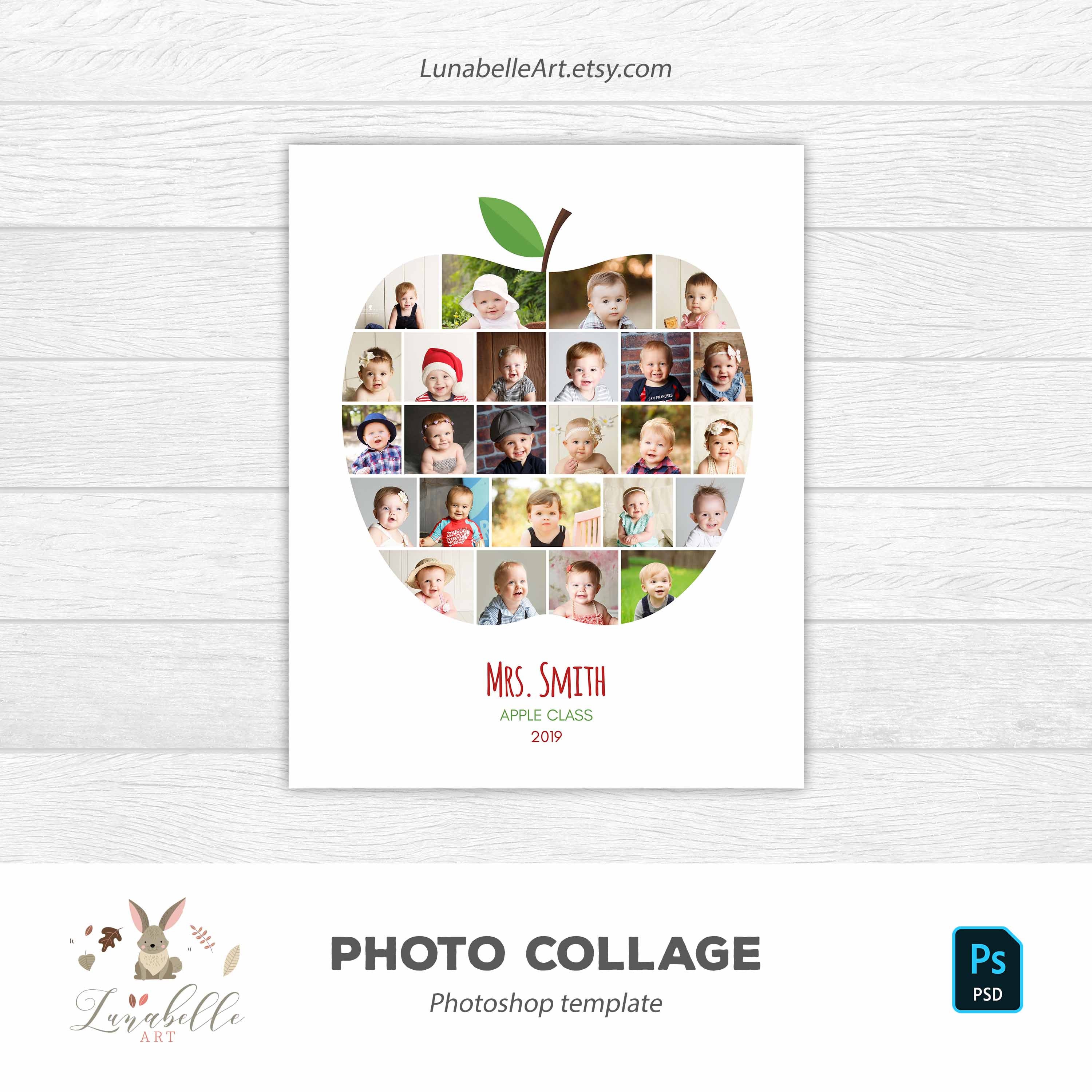 Apple School Photo Collage School Photo Display Teachers - Etsy