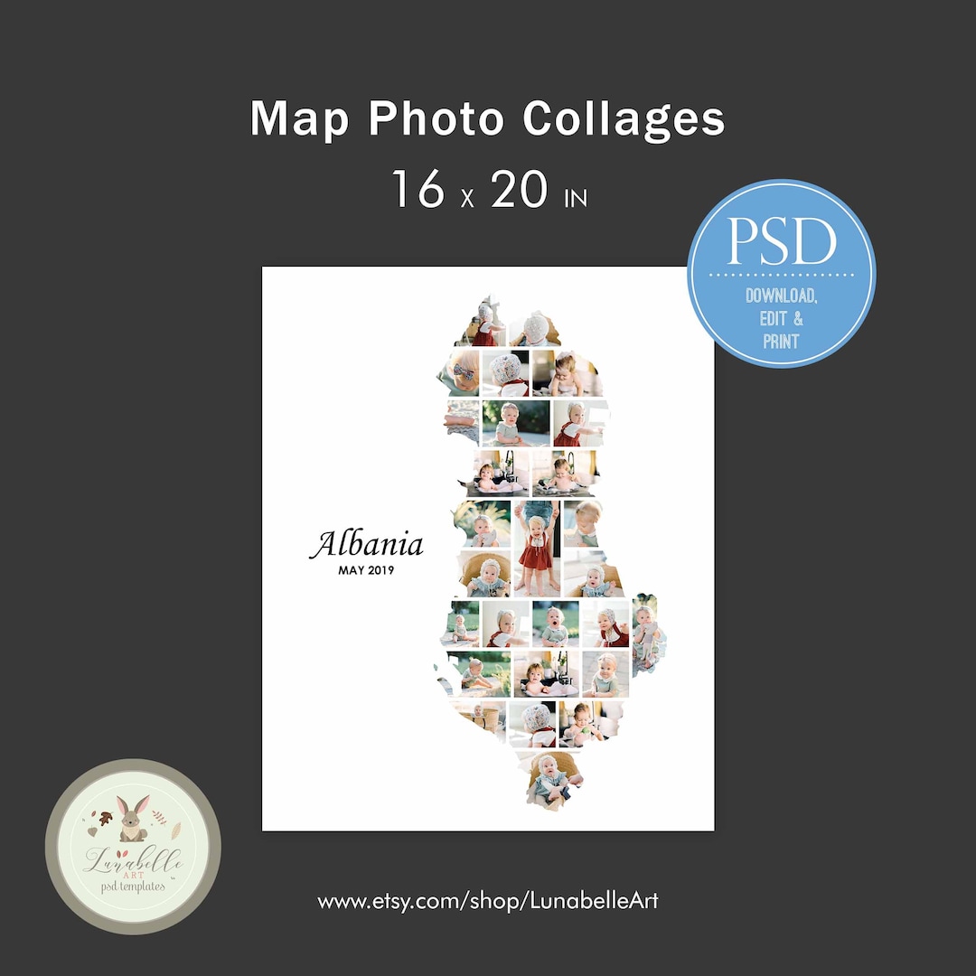 Albania Collage | Albania Map Photo Collage | Travel Photo Collage ...