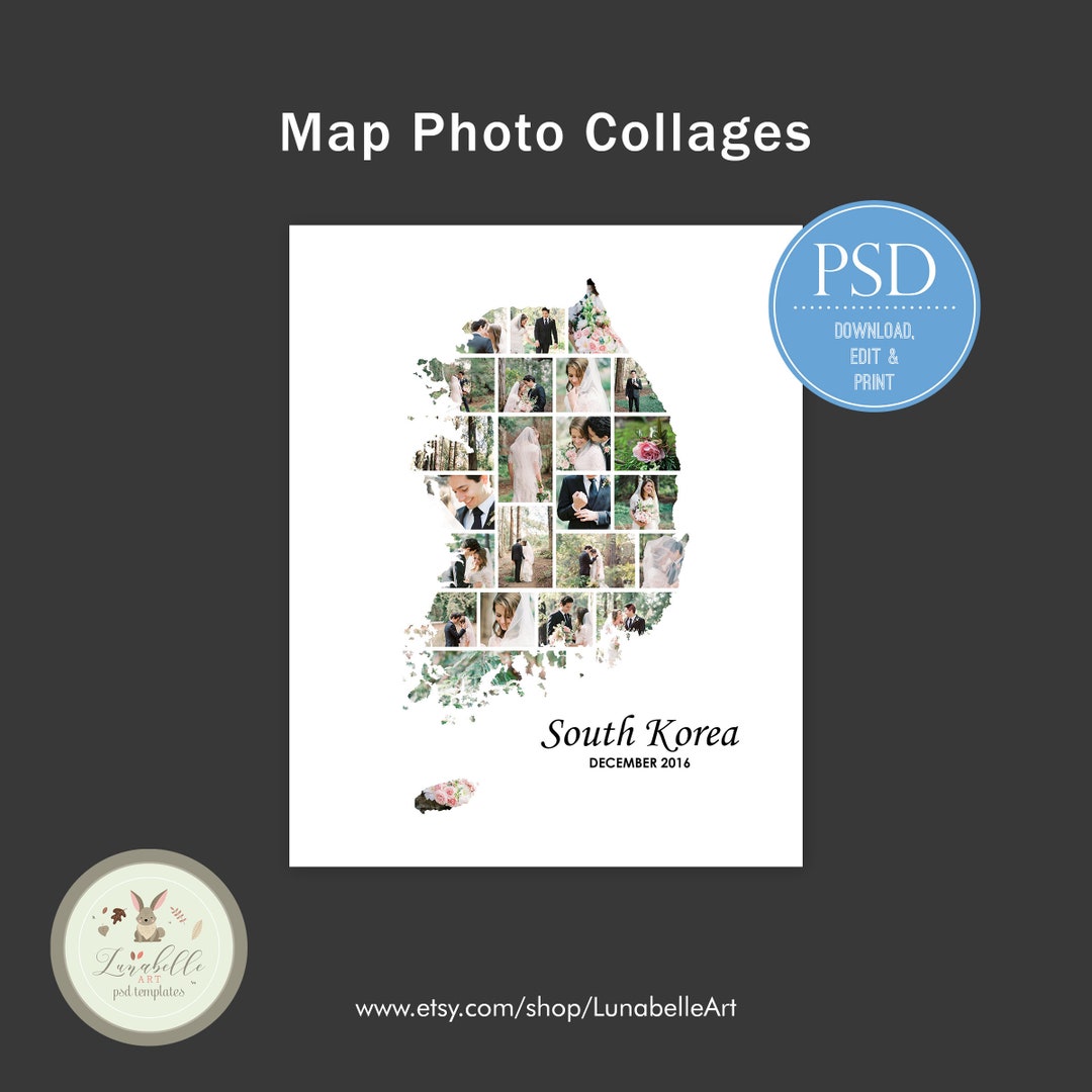 South Korea Collage | South Korea Map Photo Collage | Travel Photo ...