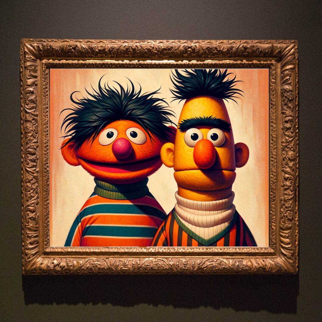 Ernie and Bert Digital Art Portrait - Etsy