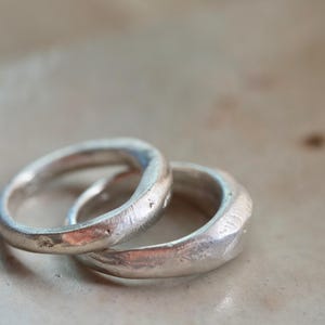 Earthen Rings. Organic High Dome Sandcast Stacking Rings. - Etsy