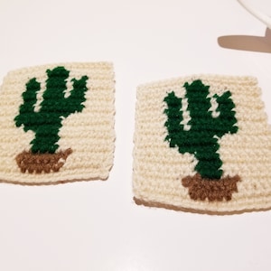 Large Cactus Coaster Crochet Pattern - Saguaro Cactus Single Crochet SC ...