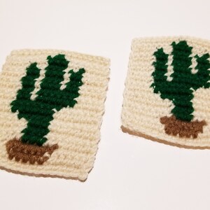 Large Cactus Coaster Crochet Pattern - Saguaro Cactus Single Crochet SC ...