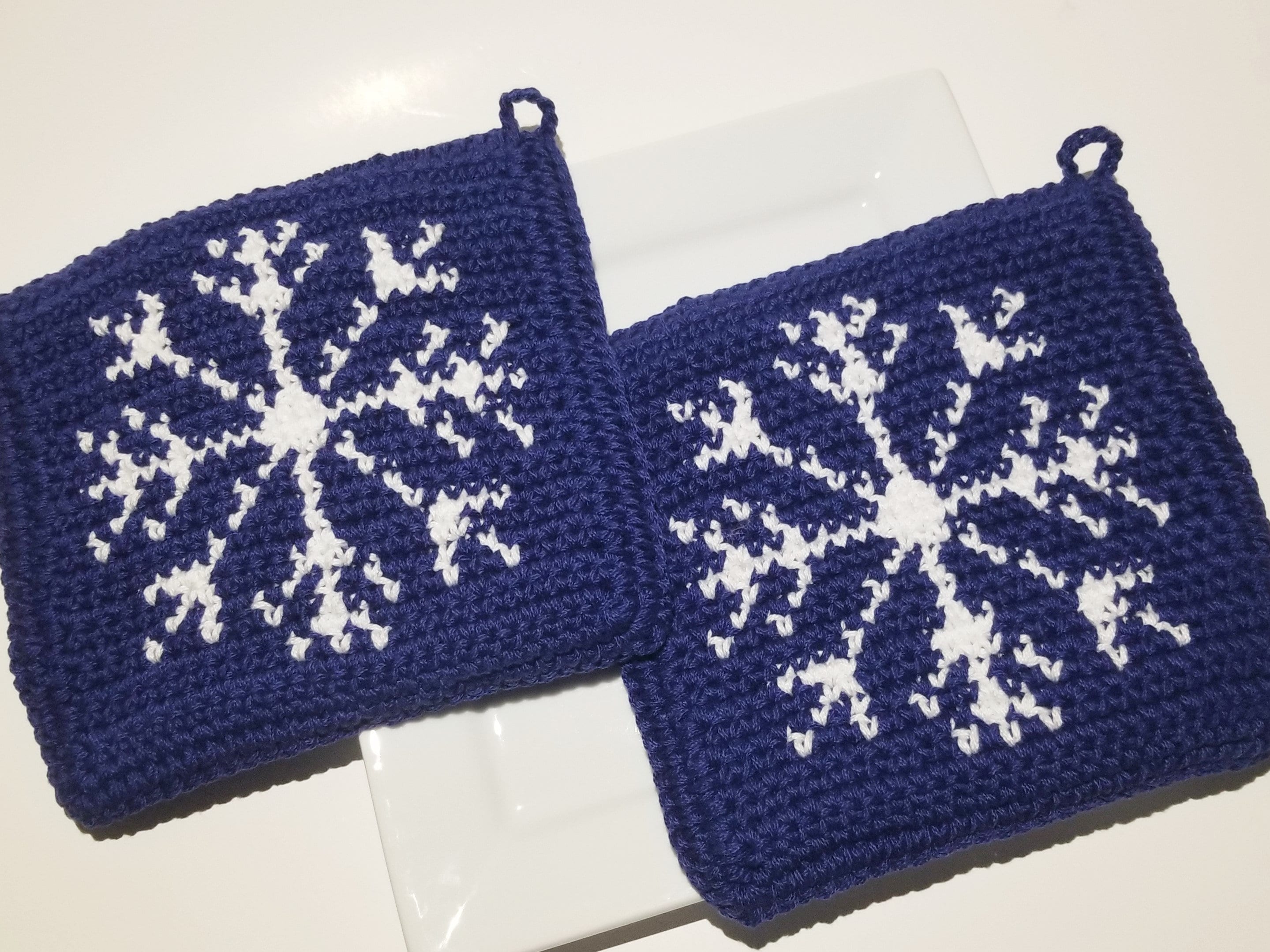 SNOWFLAKE Crochet Pattern Potholder Winter Christmas Gift Pot - Etsy