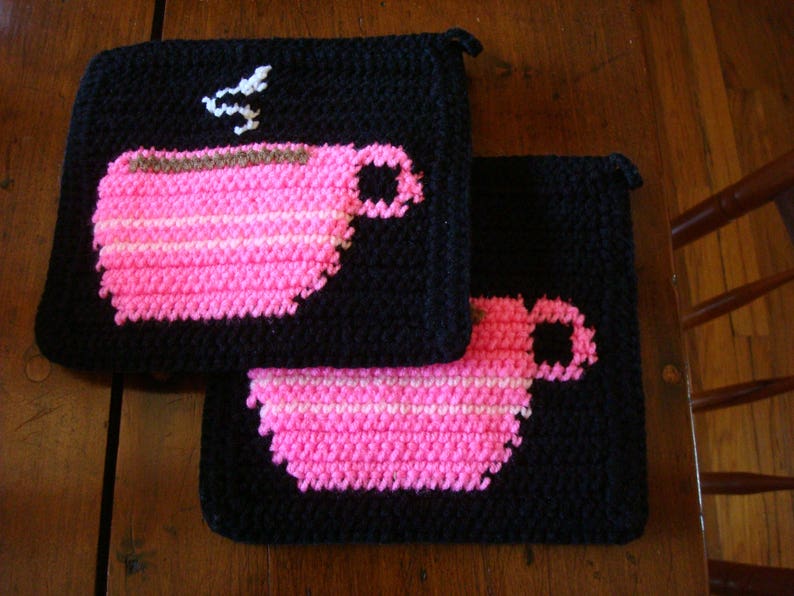 Coffee Cup Potholder PDF Crochet Pattern - Graph and Written ...