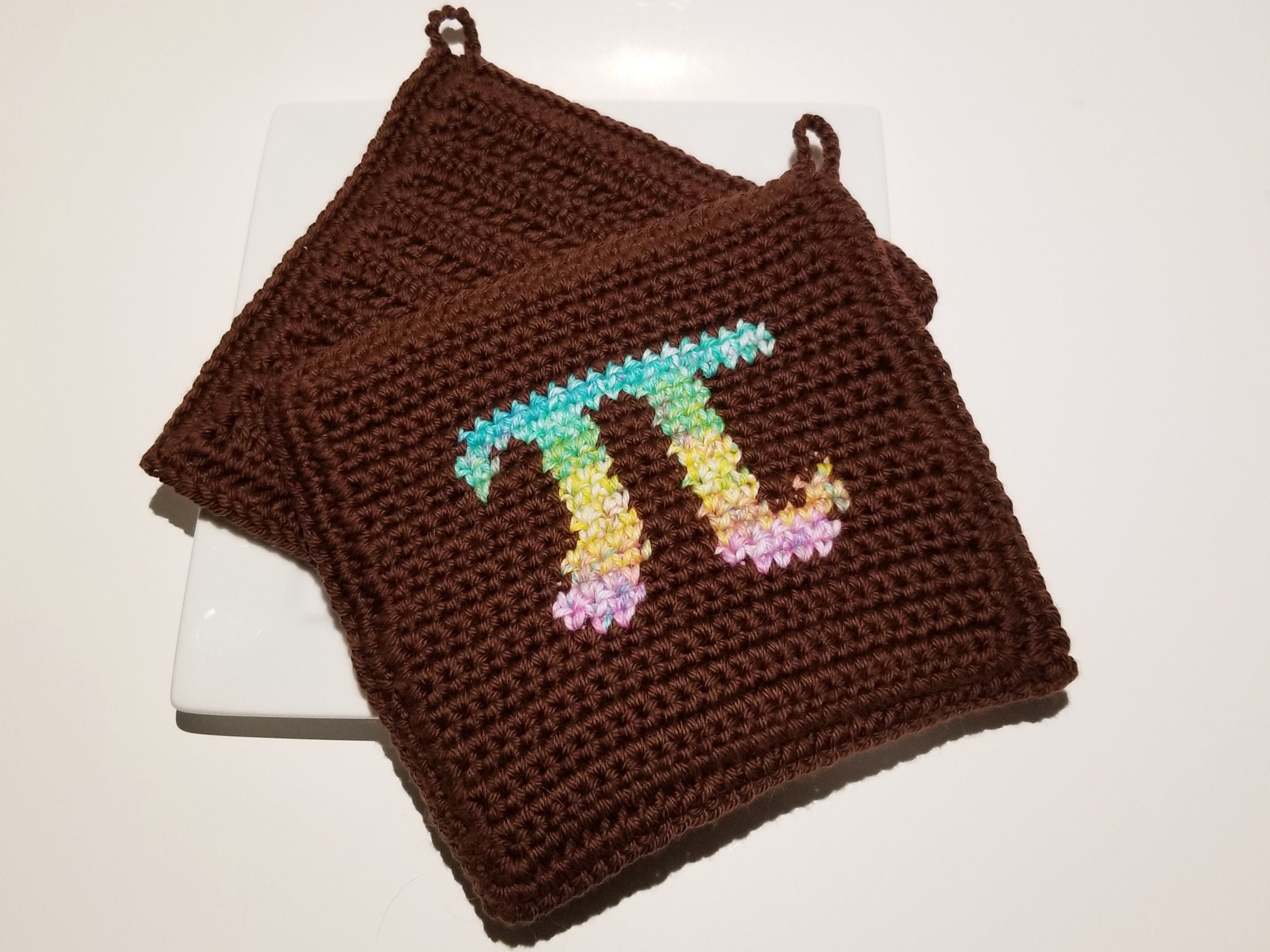 Pi Symbol Potholder Crochet Pattern Single Crochet SC Graph | Etsy