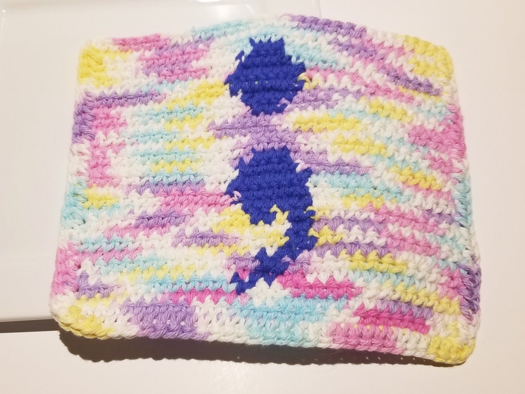 Semicolon Washcloth Crochet Pattern, Single Crochet SC Graph ...