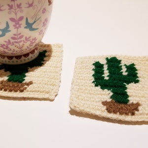 Large Cactus Coaster Crochet Pattern - Saguaro Cactus Single Crochet SC ...