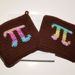 Pi Symbol Potholder Crochet Pattern Single Crochet SC Graph Written ...