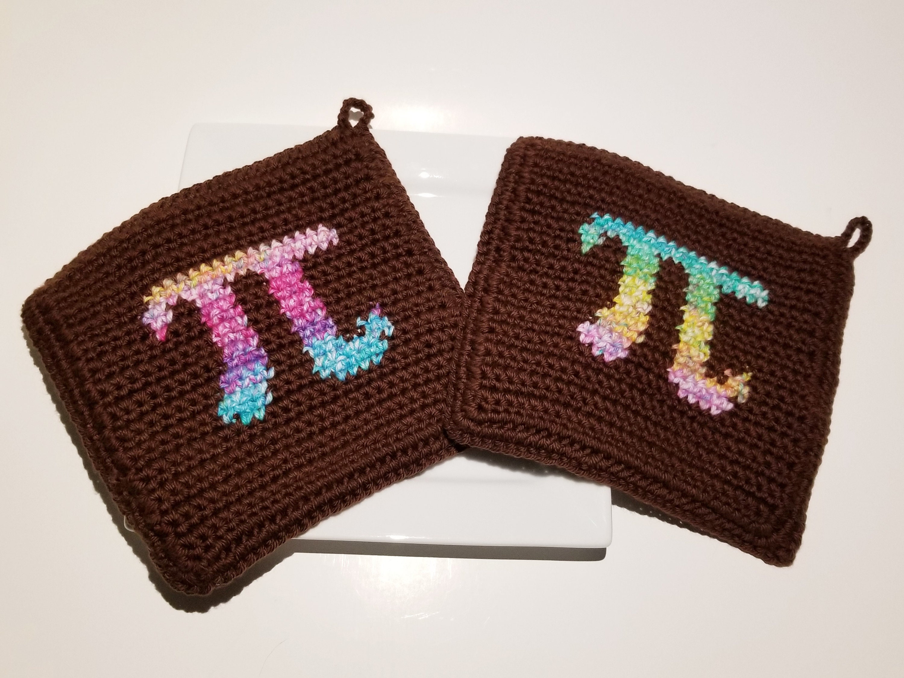 Pi Symbol Potholder Crochet Pattern Single Crochet SC Graph | Etsy