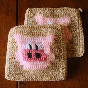 PIG Potholder PDF Crochet Pattern - Graph and Written Instructions ...