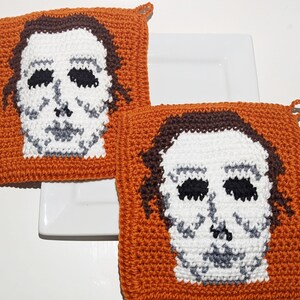 Michael Myers Crochet Pattern Halloween Potholder PDF Crochet Pattern ...