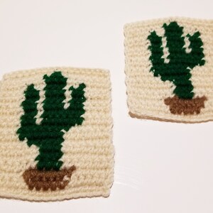 Large Cactus Coaster Crochet Pattern - Saguaro Cactus Single Crochet SC ...