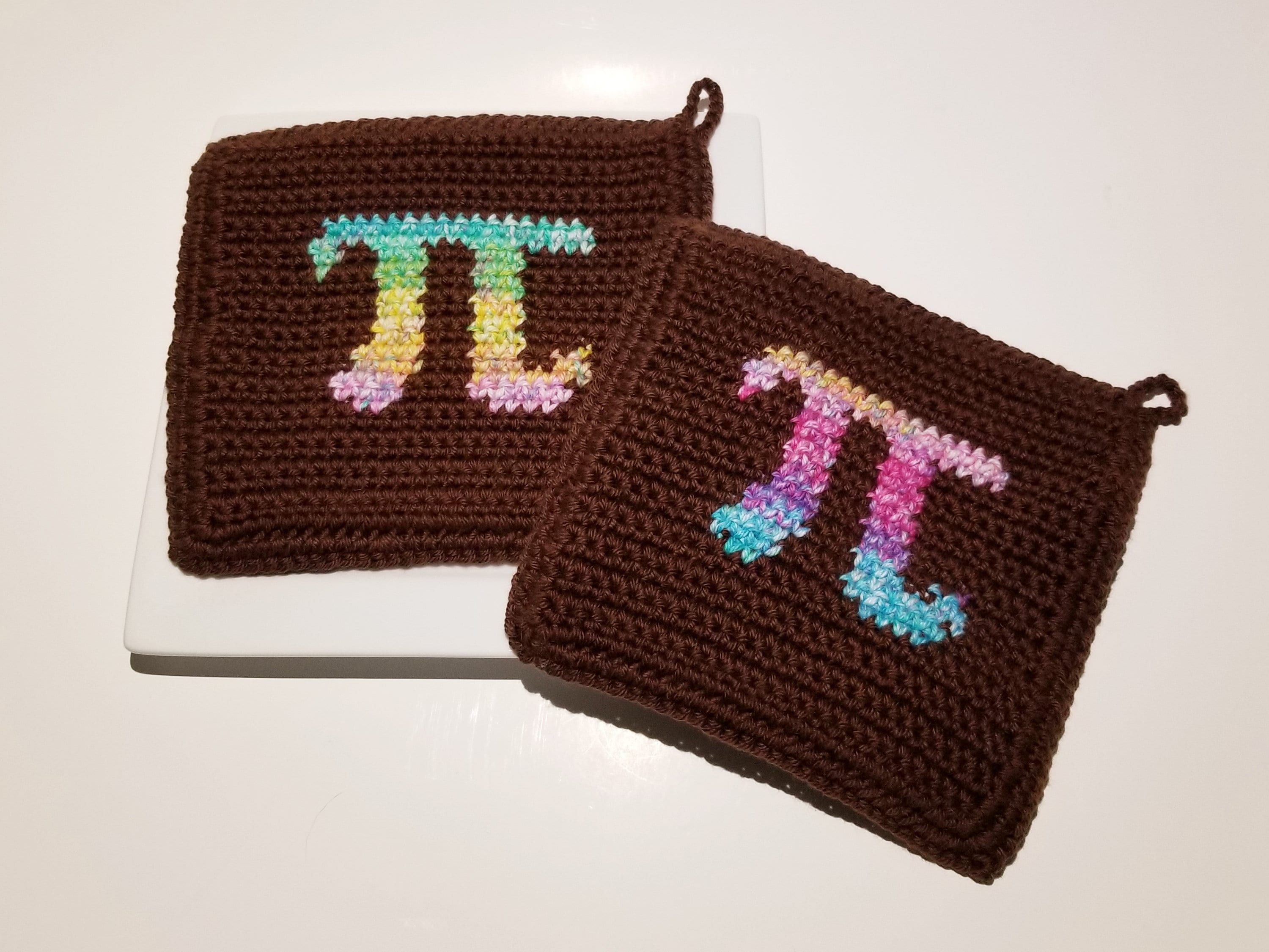 Pi Symbol Potholder Crochet Pattern Single Crochet SC Graph | Etsy