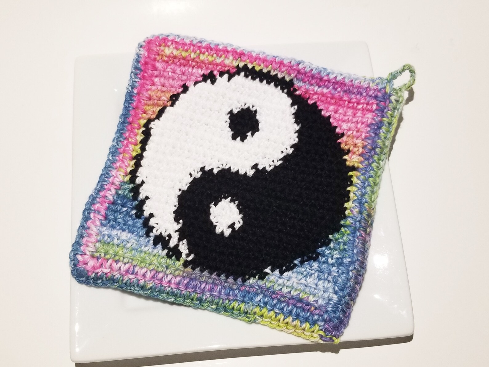 Yin Yang, Potholder Crochet Pattern Yinyang Single Crochet SC Graph ...