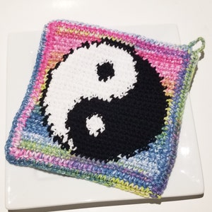 Yin Yang, Potholder Crochet Pattern Yinyang Single Crochet SC Graph ...