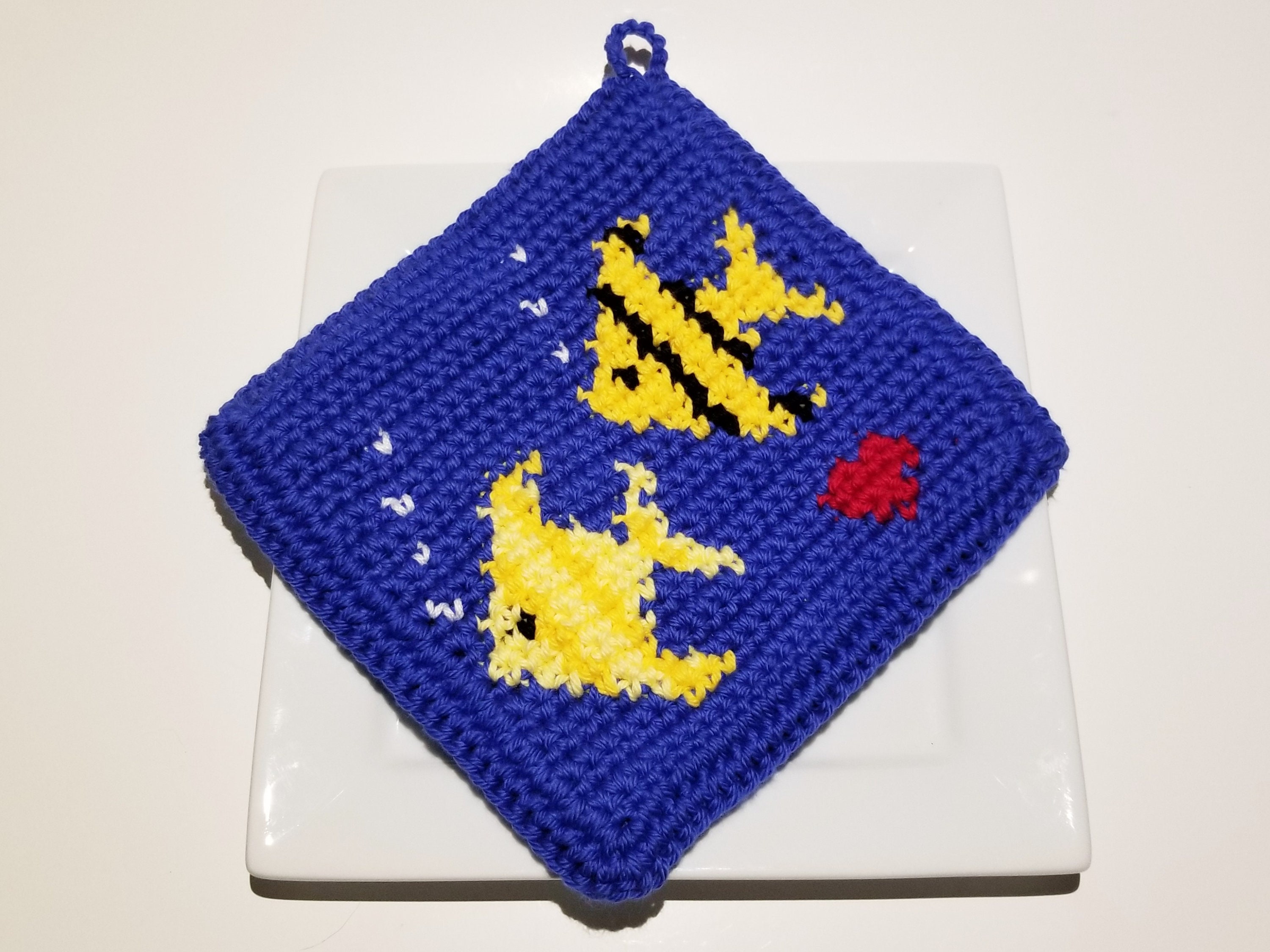 ANGELFISH FISH Crochet Pattern, Angel Fish in Love Potholders SC Graph ...