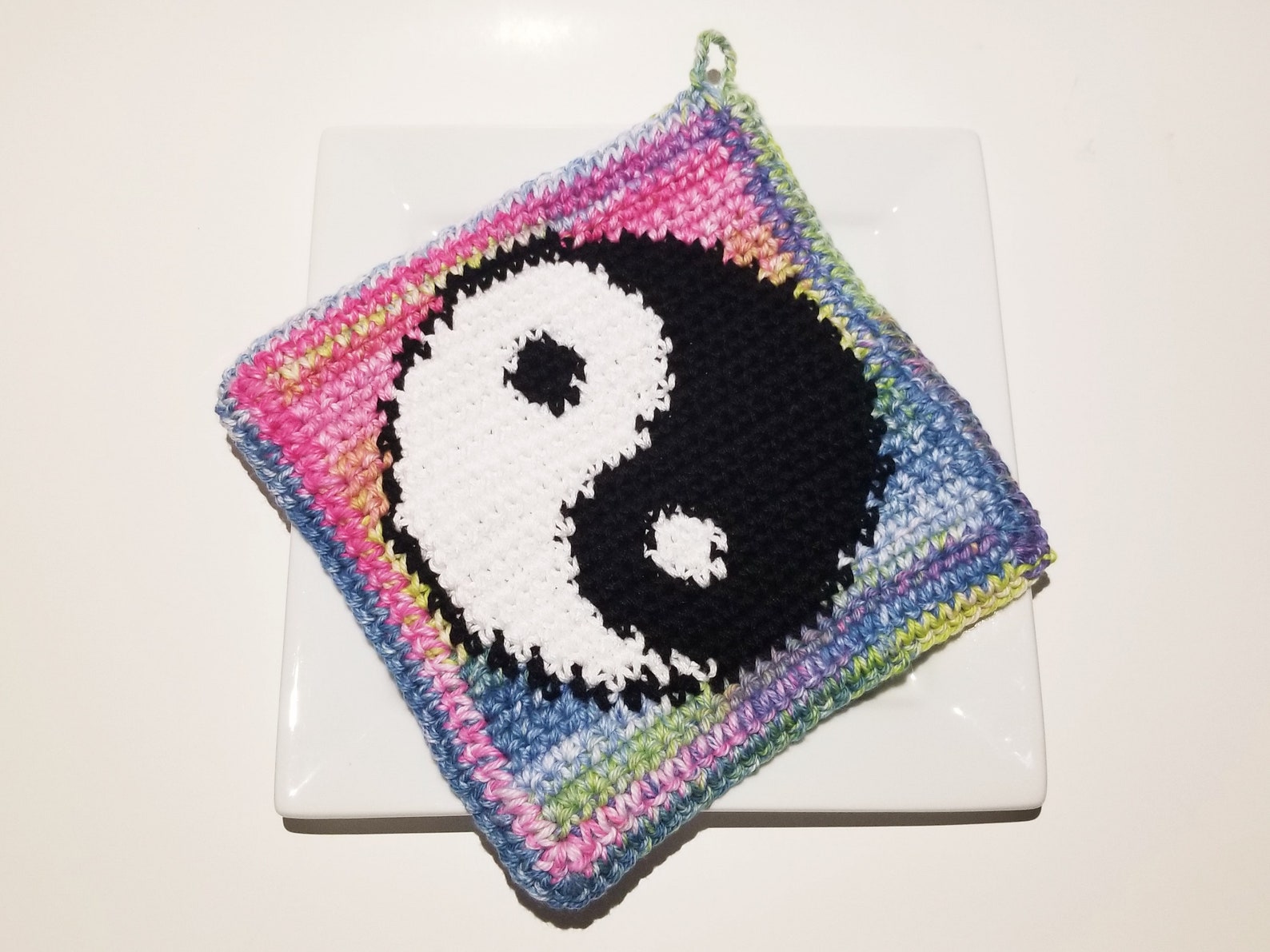 Yin Yang, Potholder Crochet Pattern Yinyang Single Crochet SC Graph ...