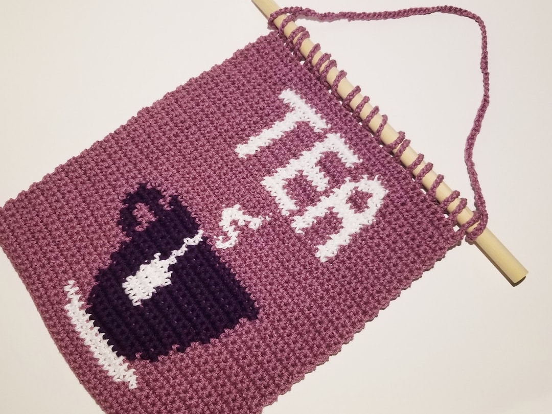 TEA Crochet Pattern, Wall Hanging, Wall Decor Art Deco Single Crochet ...