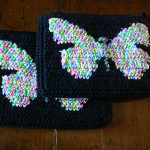 Butterfly Potholder Crochet Pattern - Single Crochet SC Graph, Written ...
