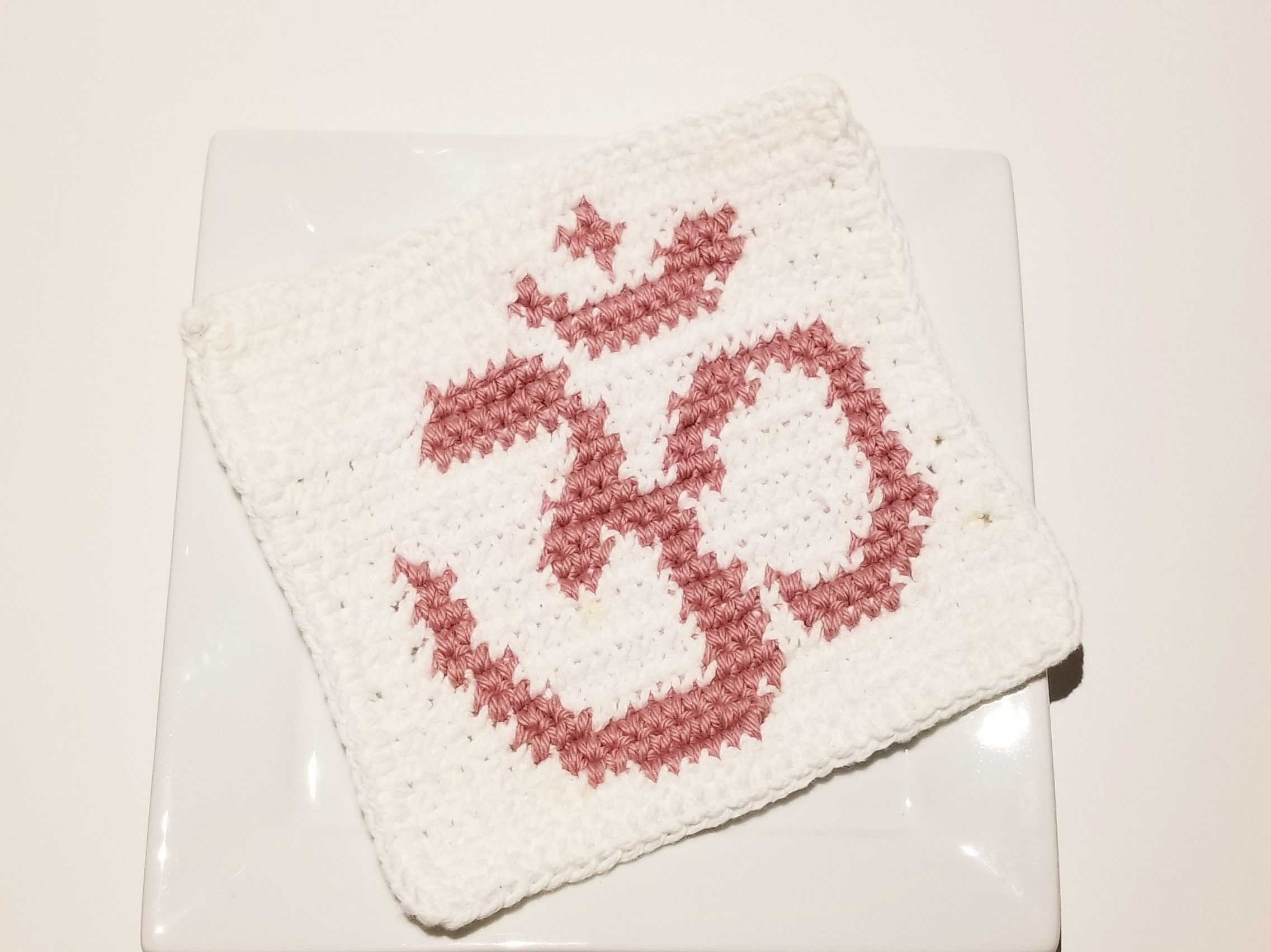 NAMASTE Washcloth Crochet Pattern Aum Om Single Crochet SC Graph ...