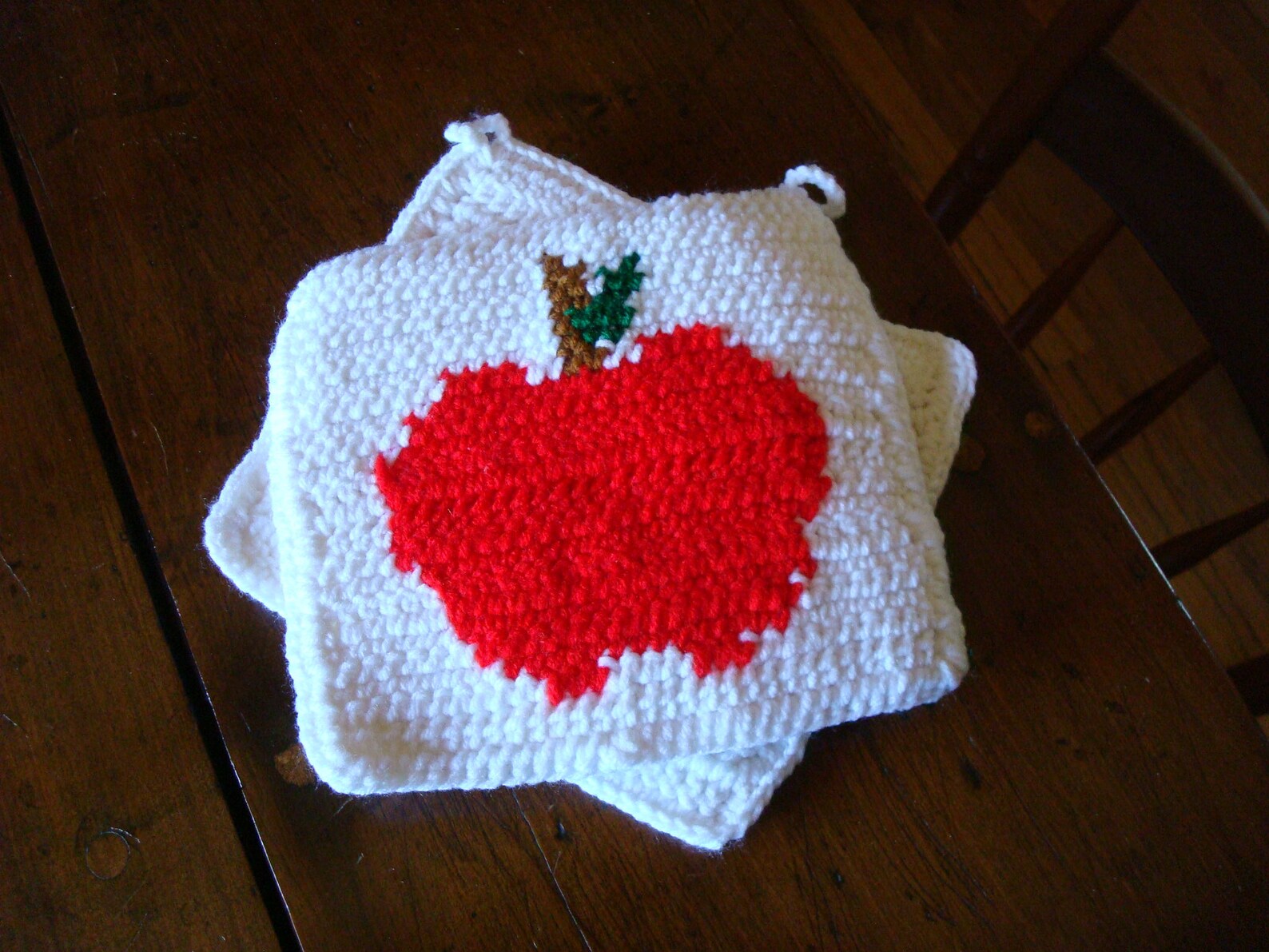 Apple Potholder PDF Crochet Pattern Graph and Written | Etsy