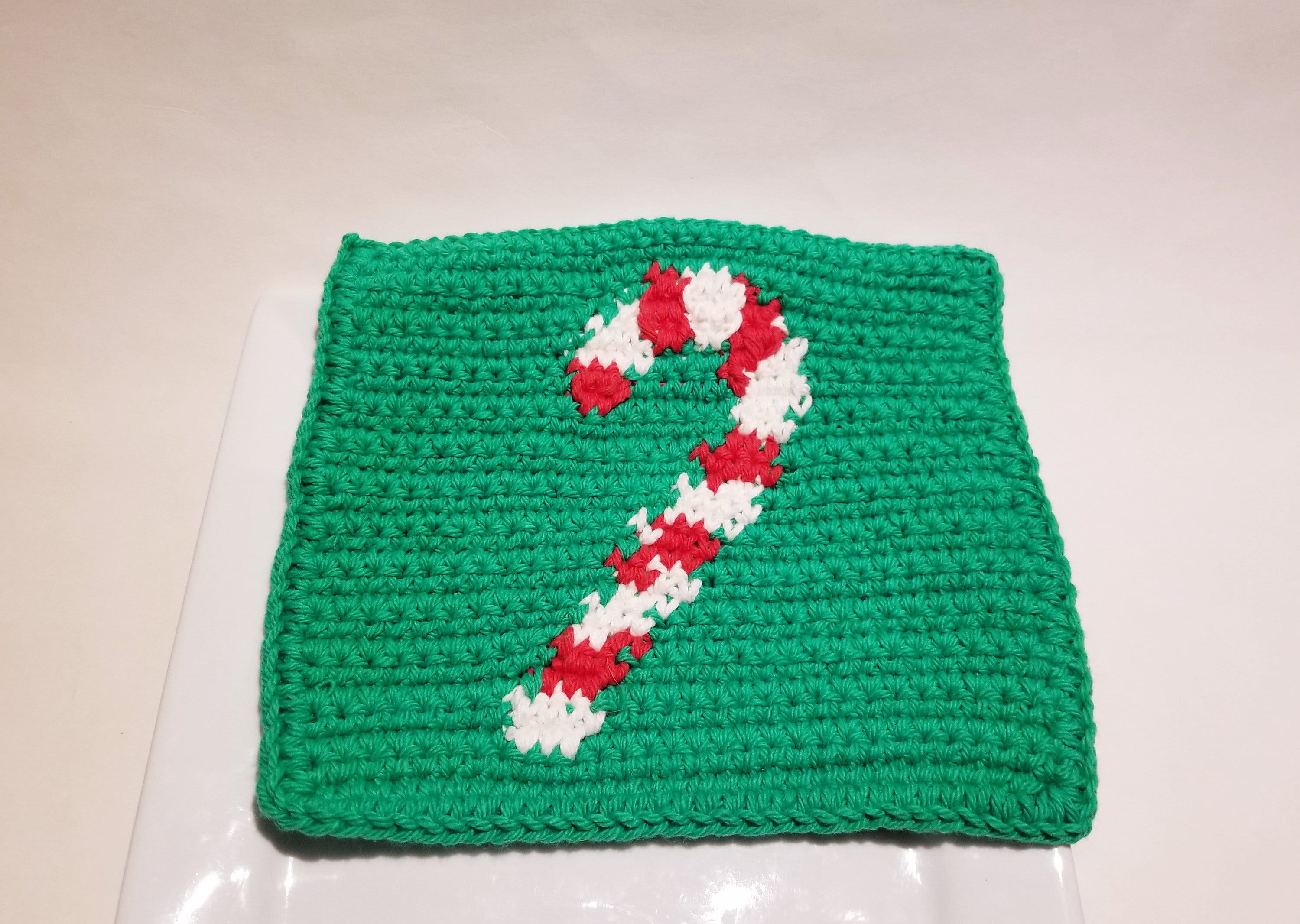 Candy Cane Washcloth Crochet Pattern Single Crochet SC Graph | Etsy