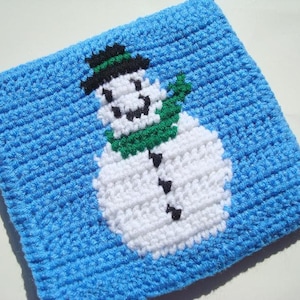 SNOWMAN Potholder PDF Crochet Pattern, Christmas Gift Pot Holder, Graph ...