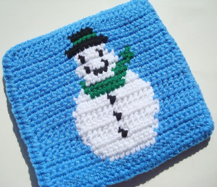 SNOWMAN Potholder PDF Crochet Pattern Christmas Gift Pot - Etsy