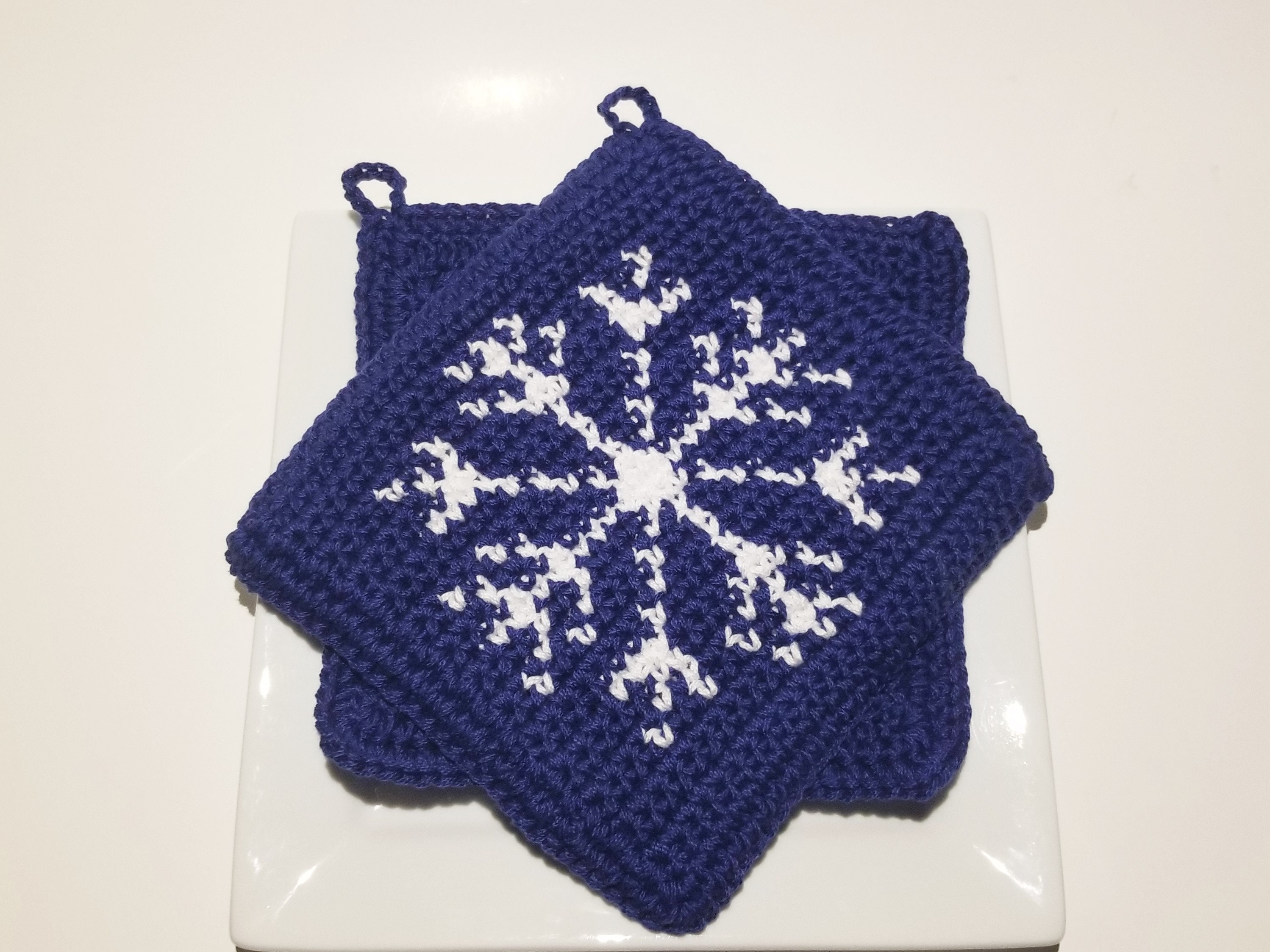 SNOWFLAKE Crochet Pattern Potholder Winter Christmas Gift Pot | Etsy