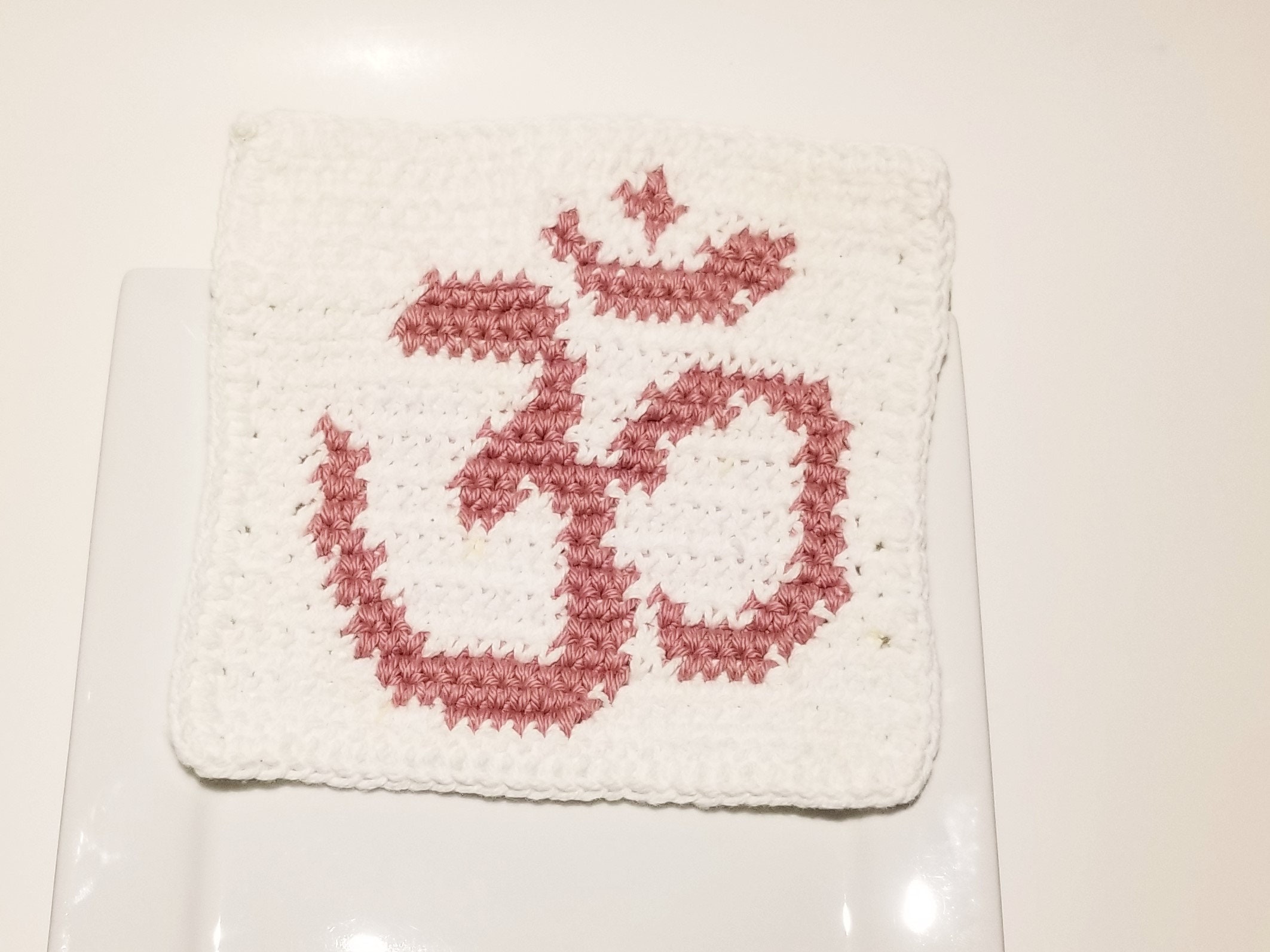 NAMASTE Washcloth Crochet Pattern Aum Om Single Crochet SC Graph ...