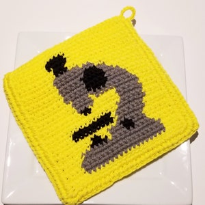 Microscope Potholder Crochet Pattern Single Crochet SC Graph Written ...