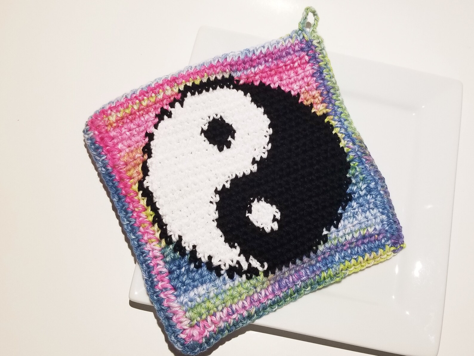 Yin Yang, Potholder Crochet Pattern Yinyang Single Crochet SC Graph ...