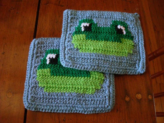 Frog Potholder PDF Crochet Pattern - Graph and Written Instructions ...