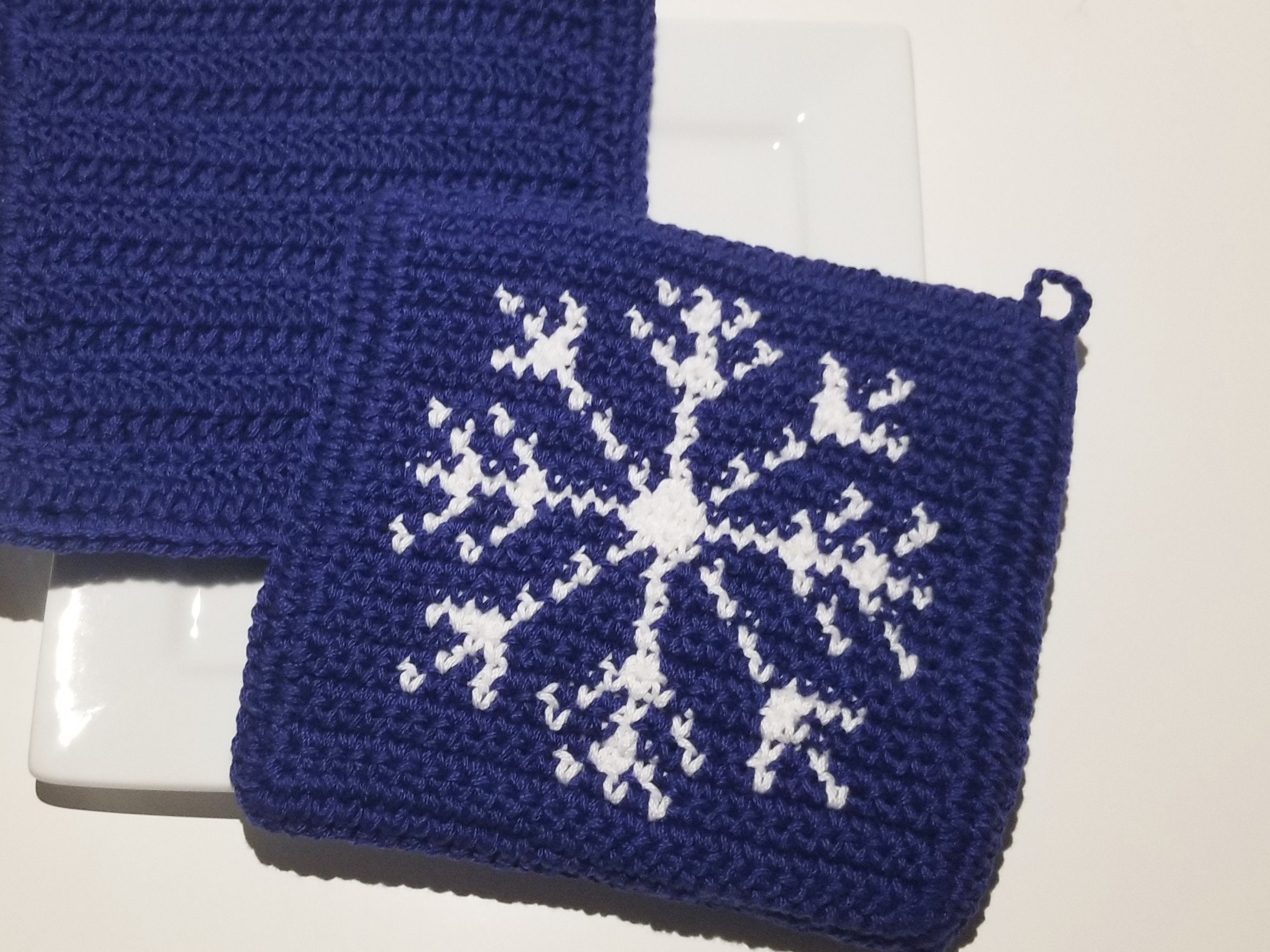 SNOWFLAKE Crochet Pattern Potholder Winter Christmas Gift Pot | Etsy
