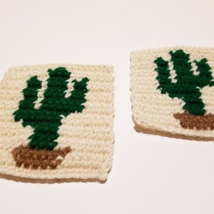 Large Cactus Coaster Crochet Pattern - Saguaro Cactus Single Crochet SC ...
