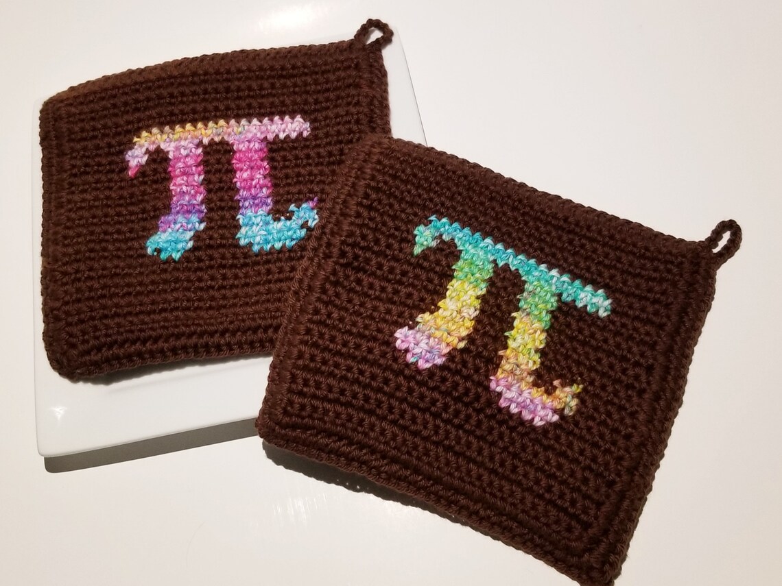 Pi Symbol Potholder Crochet Pattern Single Crochet SC Graph | Etsy