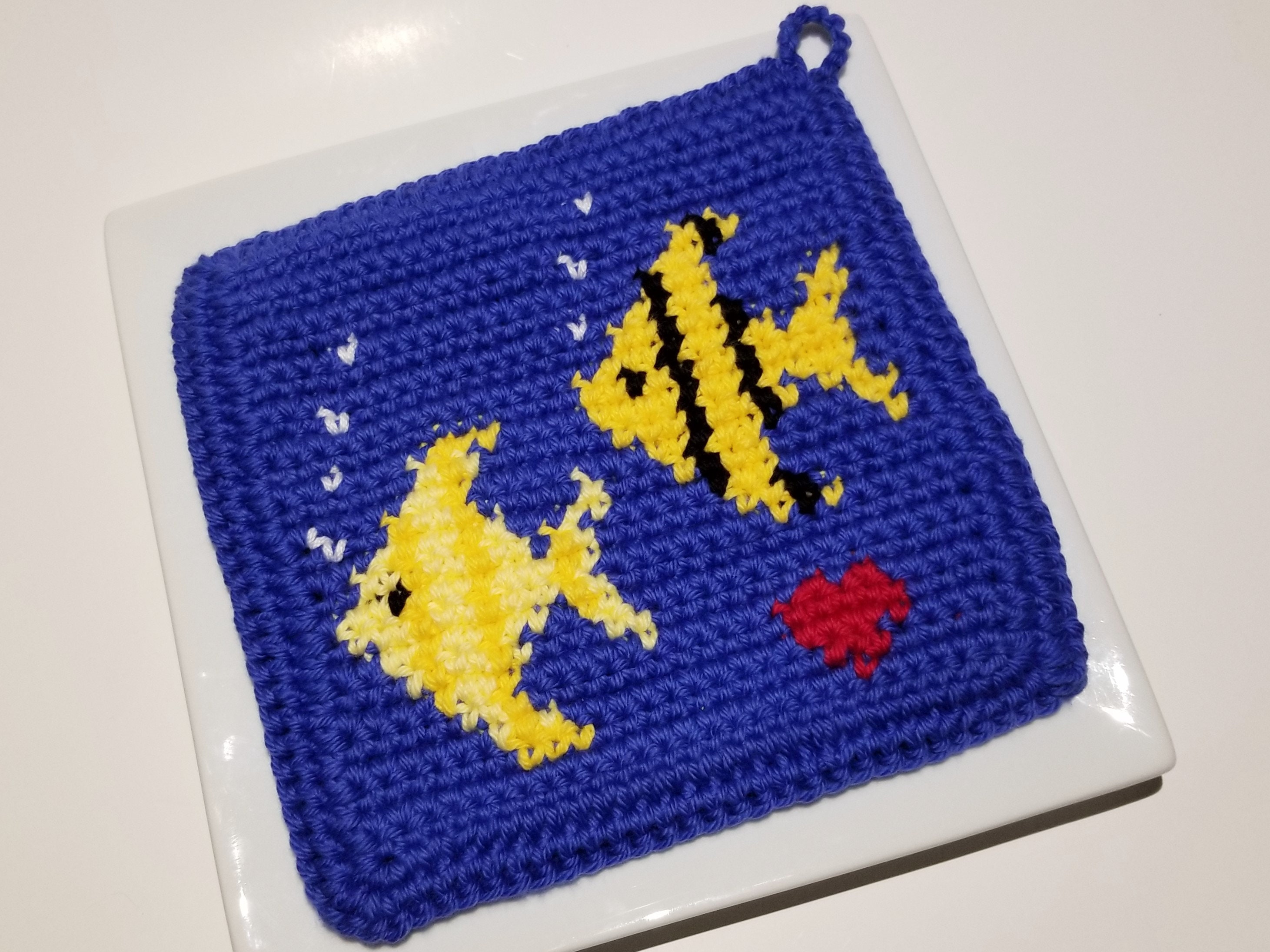 ANGELFISH FISH Crochet Pattern, Angel Fish in Love Potholders SC Graph ...
