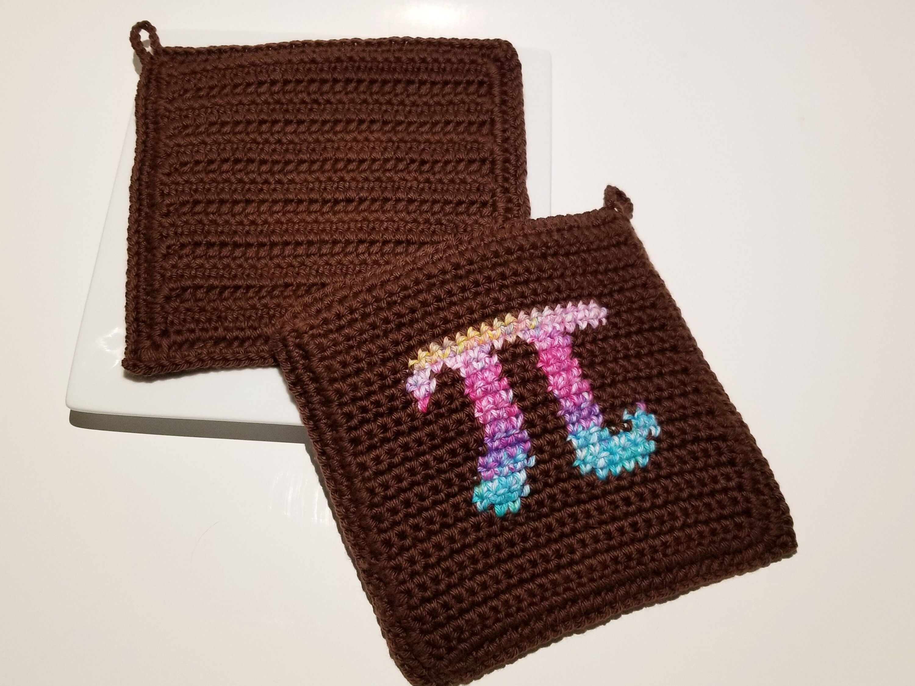 Pi Symbol Potholder Crochet Pattern Single Crochet SC Graph | Etsy