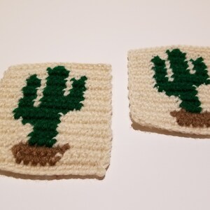 Large Cactus Coaster Crochet Pattern - Saguaro Cactus Single Crochet SC ...
