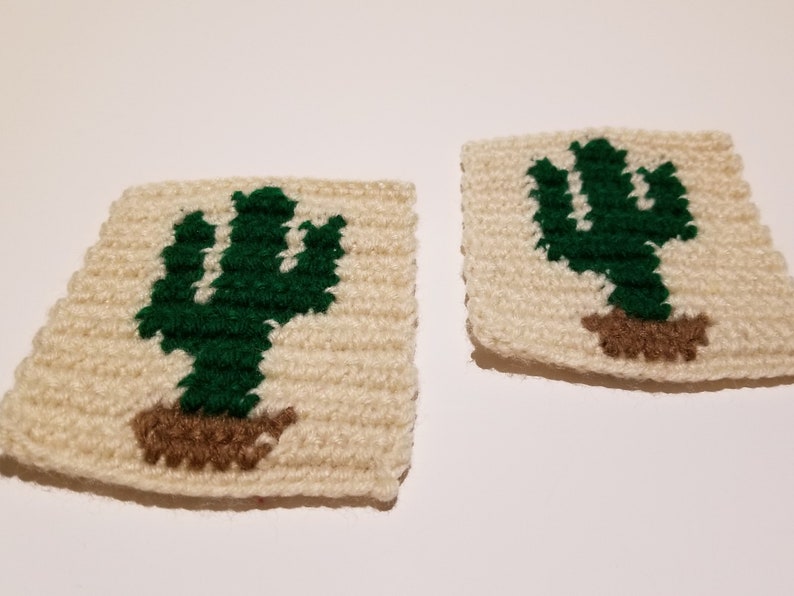 Large Cactus Coaster Crochet Pattern Saguaro Cactus Single - Etsy