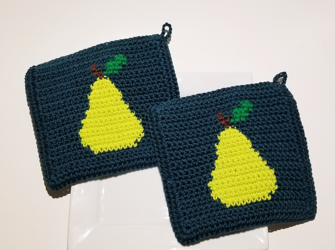 Pear Potholder PDF Crochet Pattern - Graph and Written Instructions ...