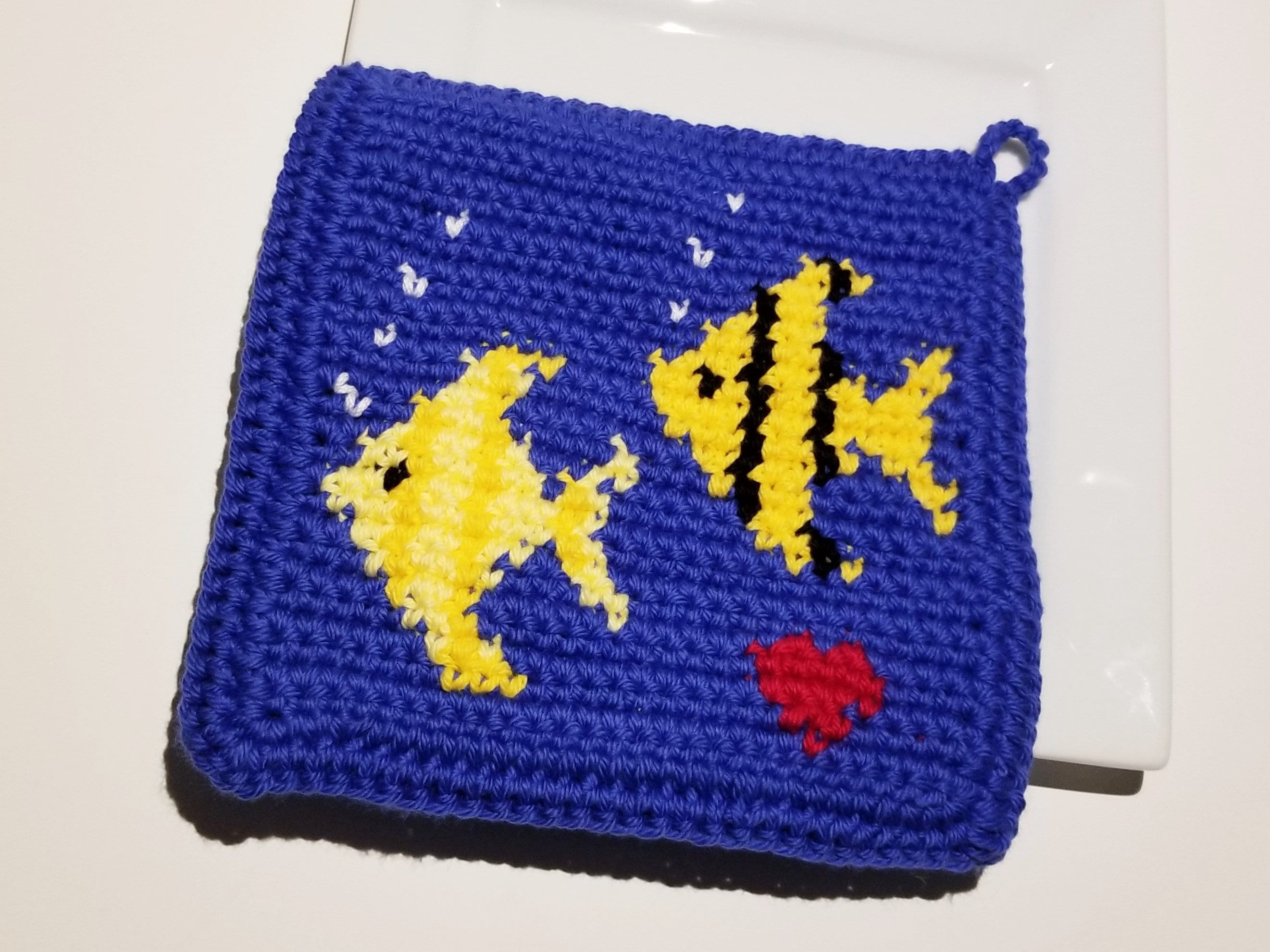 ANGELFISH FISH Crochet Pattern, Angel Fish in Love Potholders SC Graph ...